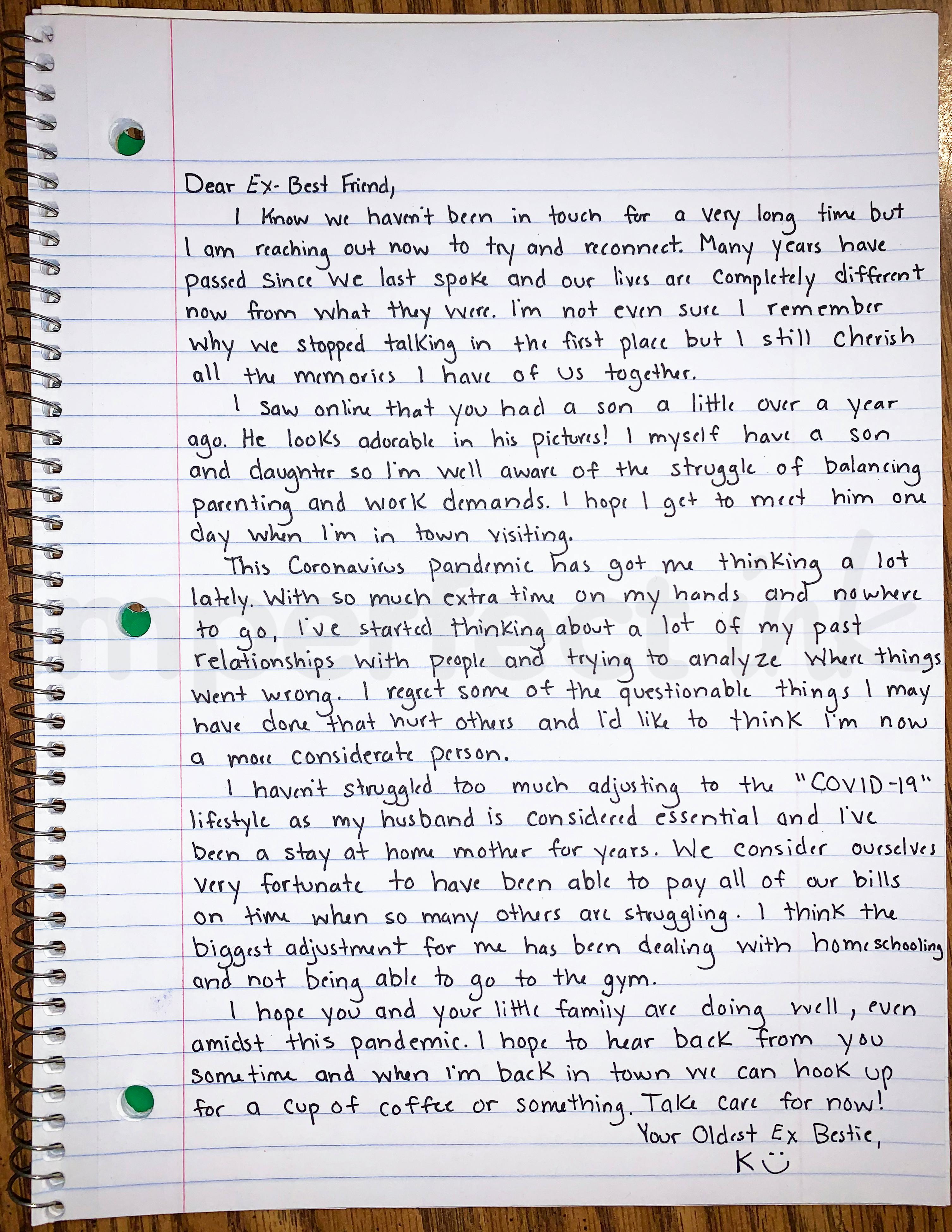 Dear Best Friend Letters